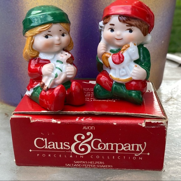 Avon | Holiday | Vintage Avon Porcelain Christmas Santas Helpers Salt ...